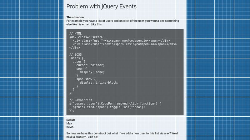 jQuery Click Event Problem + Solution