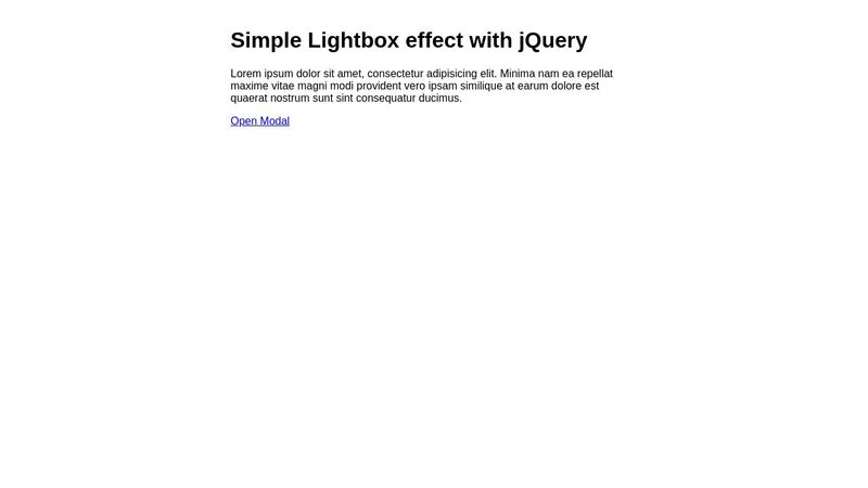 Simple Lightbox effect with jQuery