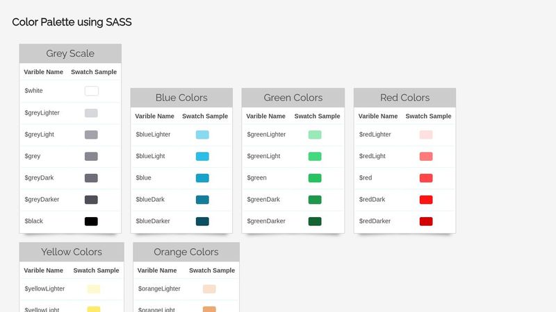 Color Palette using SASS