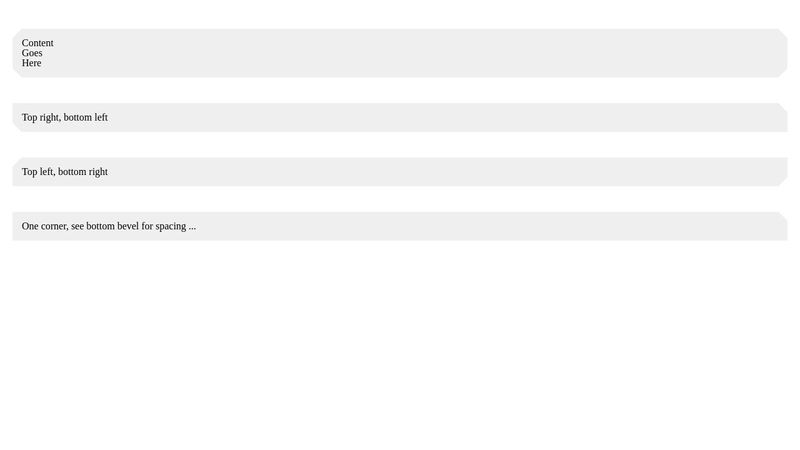 Beveled corners using CSS3 gradients