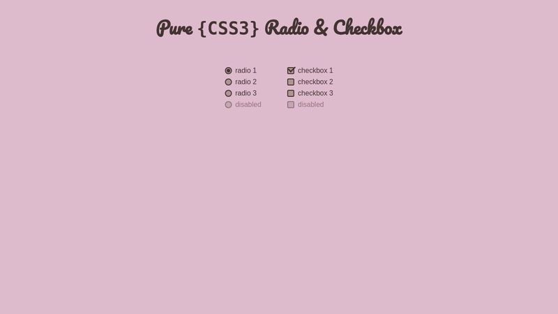 Pure {CSS3} Radio & Checkbox