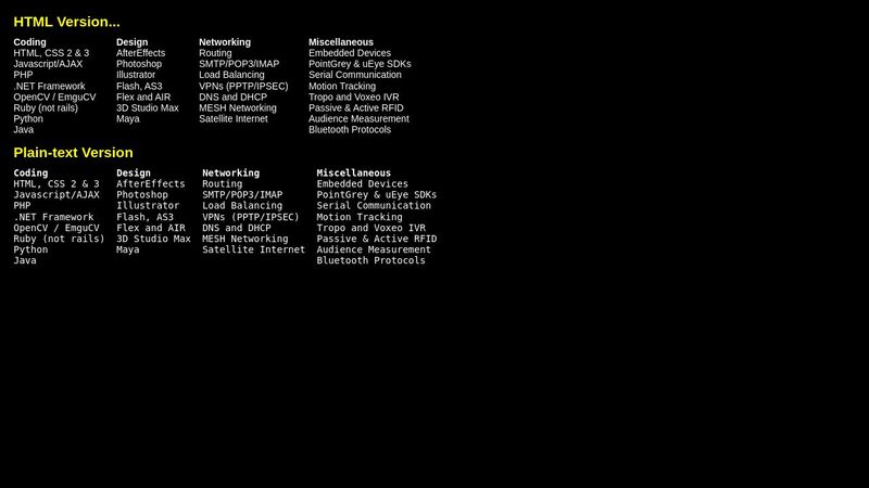 Convert HTML columns to plain-text