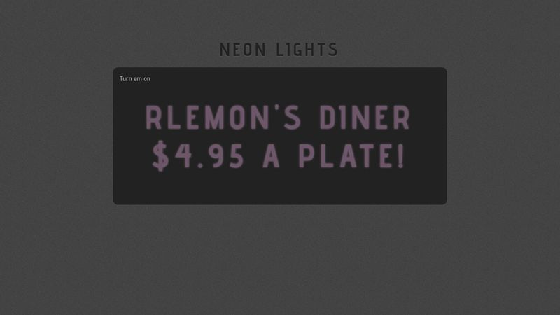 CSS Neon Lights Demo
