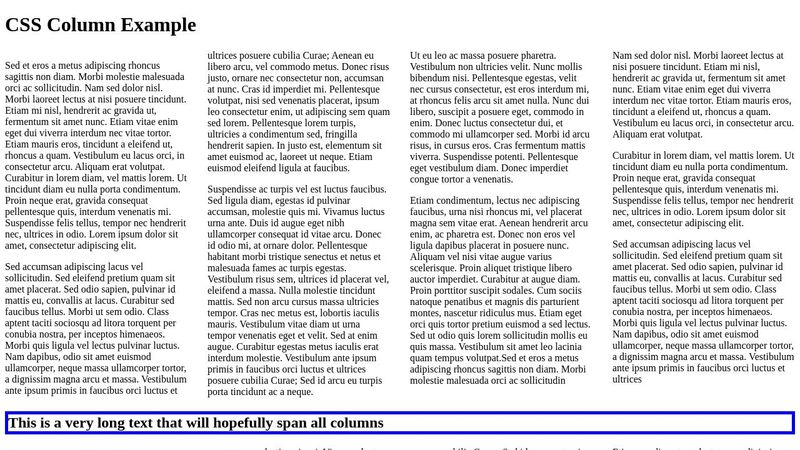 CSS Columns - Column Span