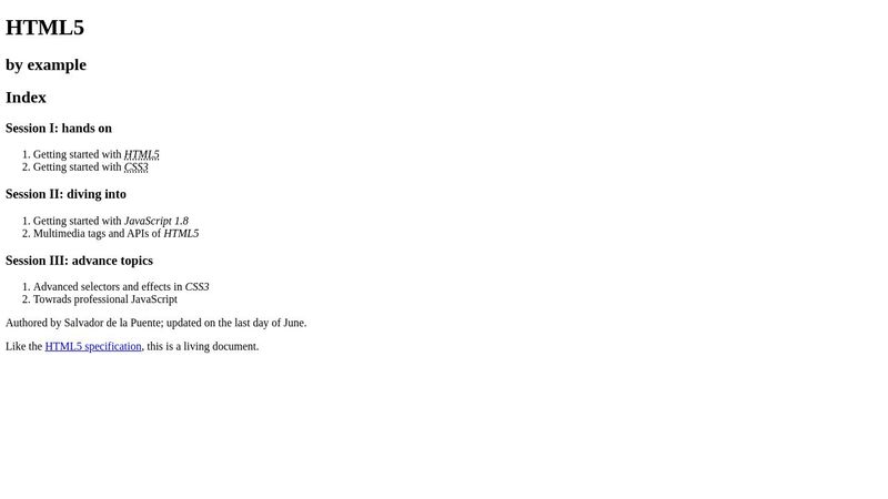 01 - HTML5 by example: index
