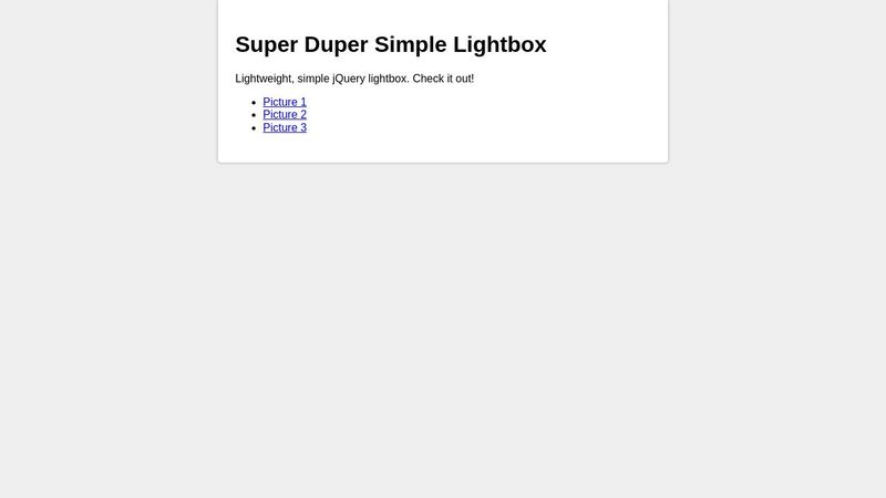 Lightweight jQuery Lightbox