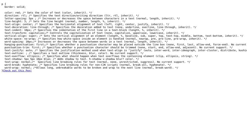 HTML5 Course - CSS - text properties (for iframe)