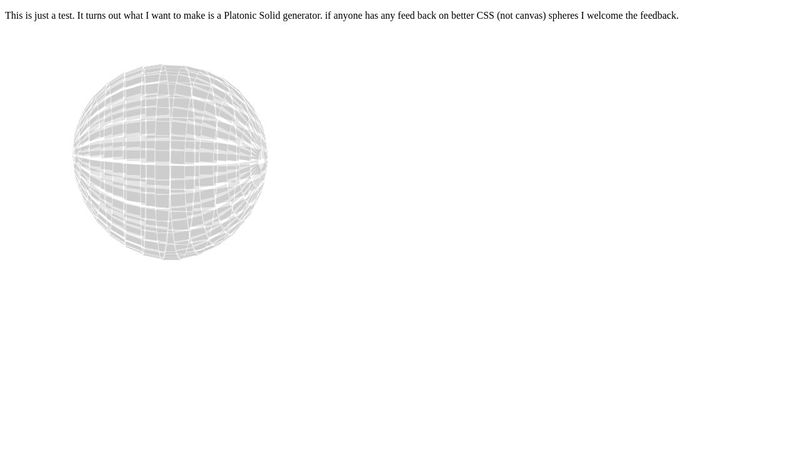 My First CSS Sphere Genorator