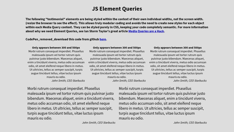 JS Element Queries
