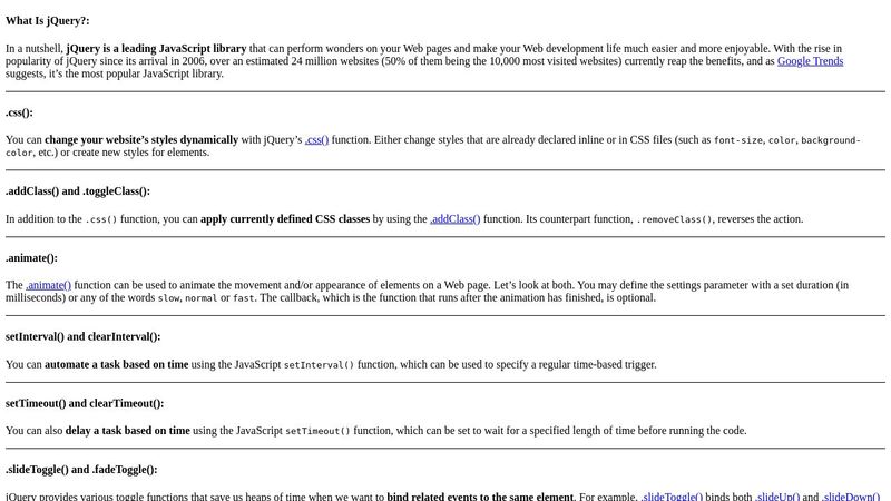 jQuery Useful functions from Smashing Magazine
