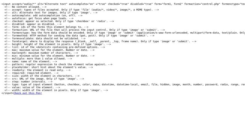 HTML5 Course - HTML - input element (for iframe)