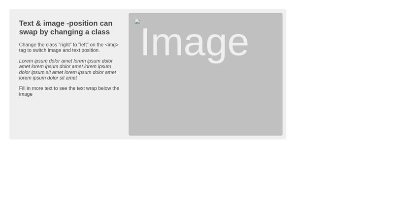 Image & Text - position right/left