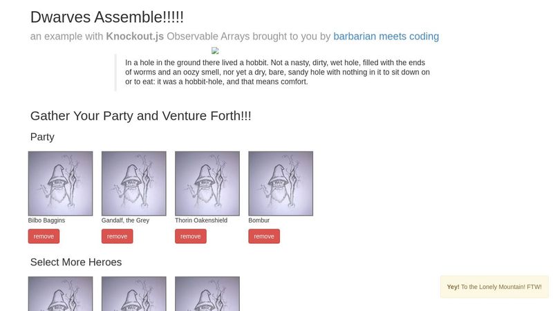 Barbarian Meets Knockout: Knockout.js Observable Arrays