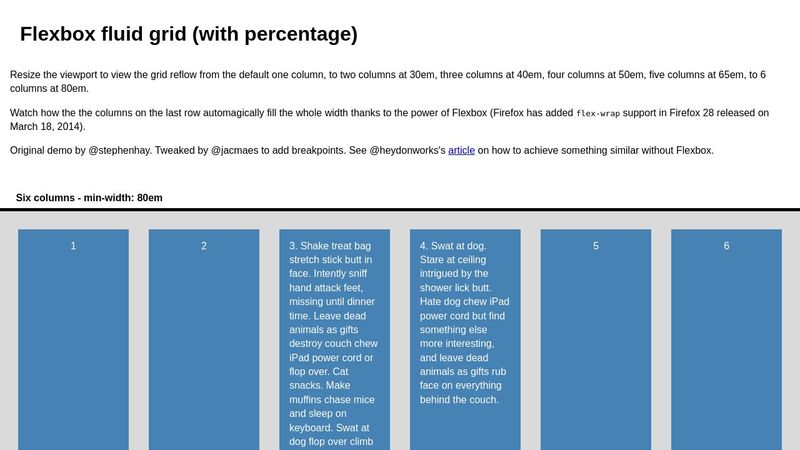 Flexbox fluid grid with media queries