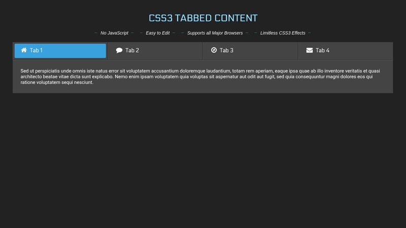 CSS3 Tabbed Content