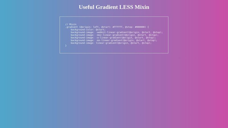 Useful Gradient LESS Mixin