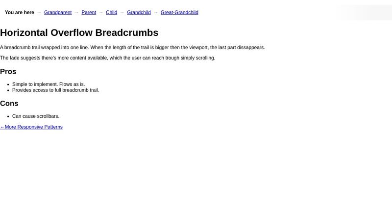 Horizontal Overflow Breadcrumbs