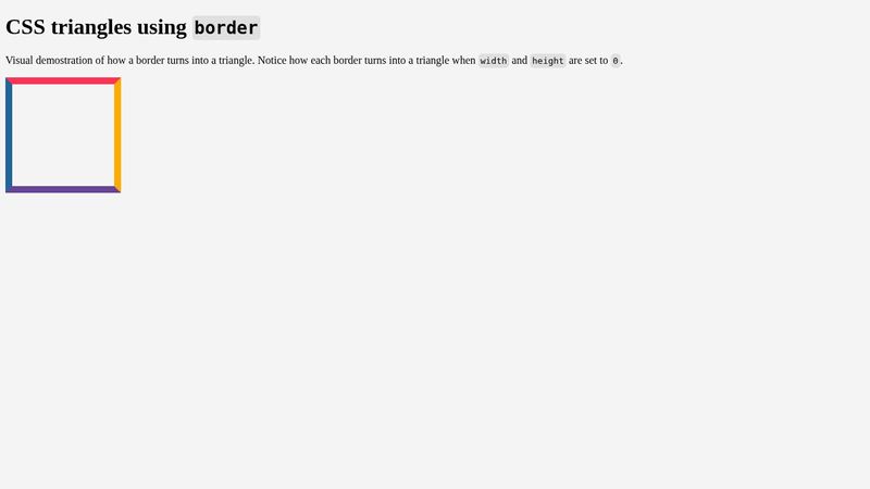 Triangles with CSS explanation