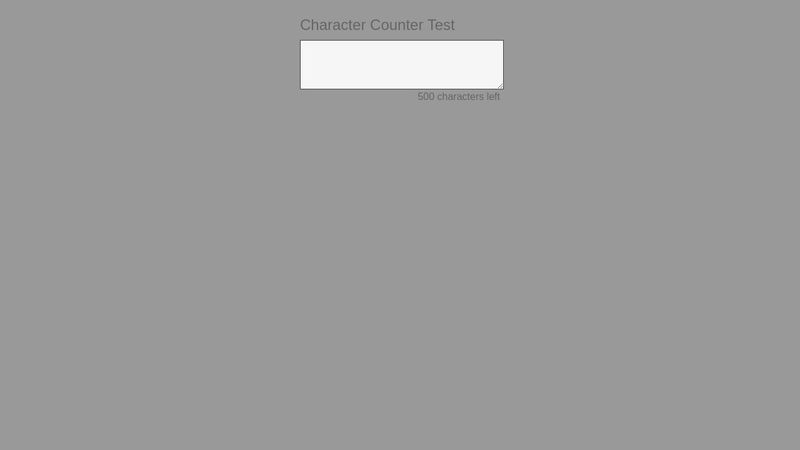 jQuery Character Counter