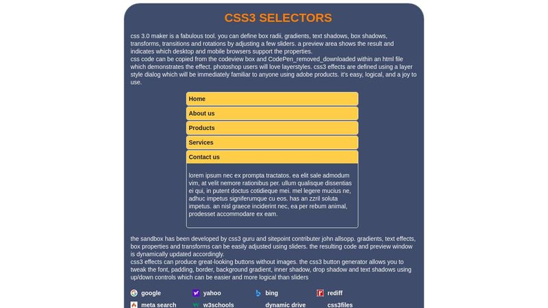 CSS3 SELECTORS