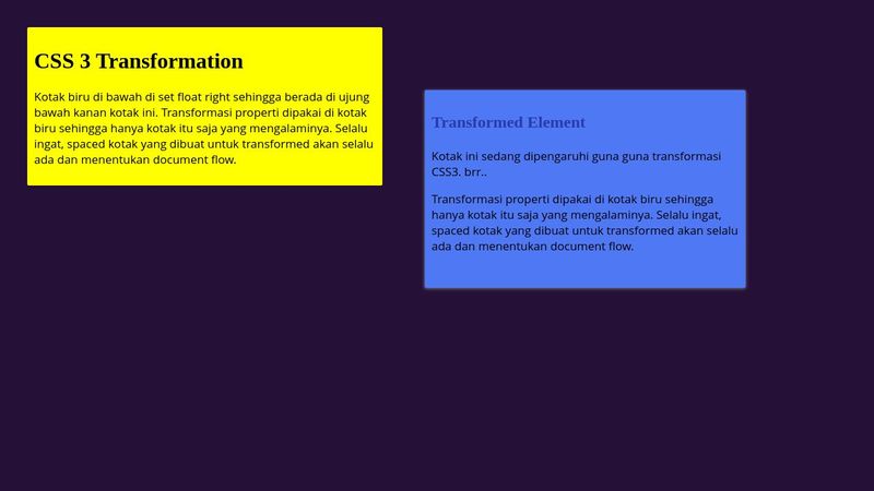 Basic CSS3 Transformation