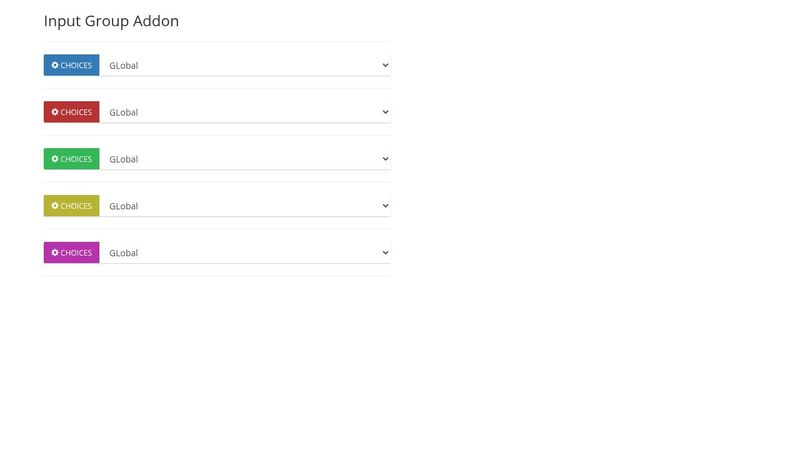 Bootstrap - Custom Input Group Addon Flat UI