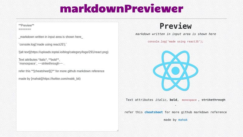 react markdown previewer