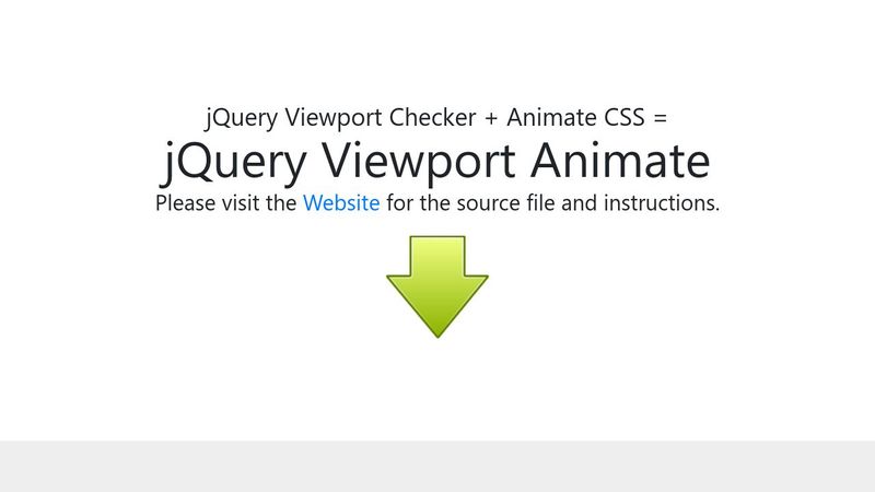 Viewport Animate (jQuery Viewport Checker + Animate)