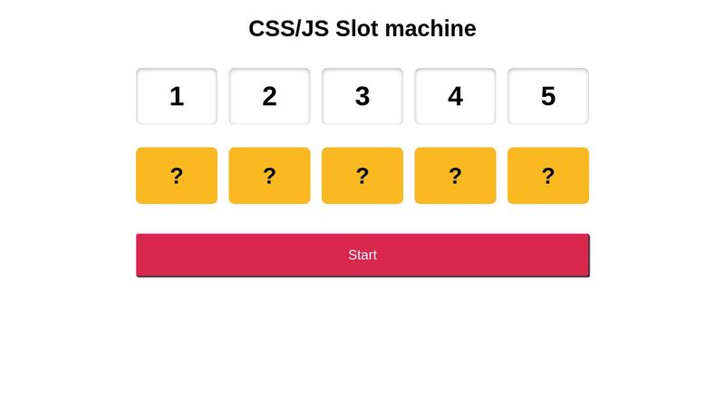 CSS/JS Slot machine