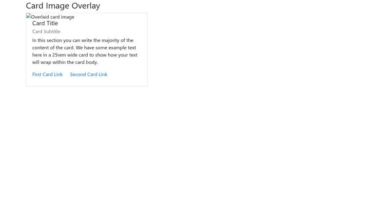 Card Image Overlay: Bootstrap 4