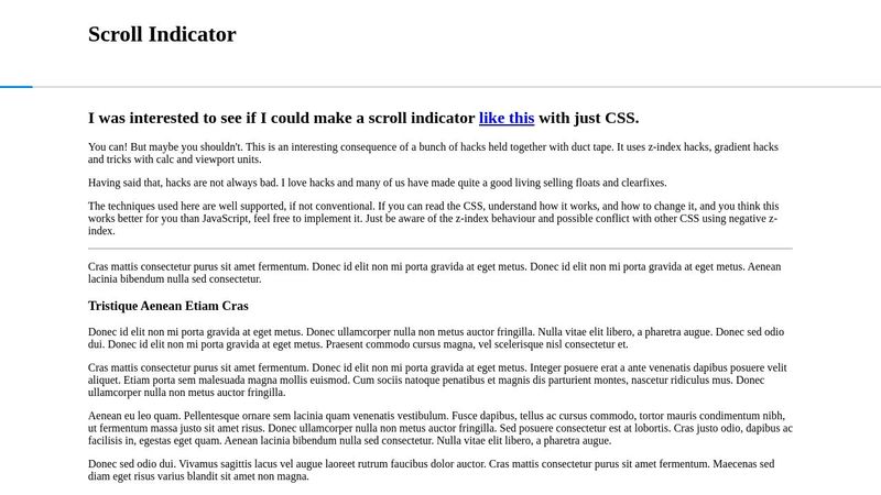 CSS scroll indicator