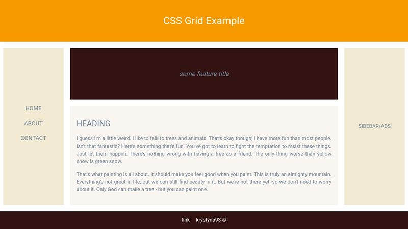 Holy Grail 3 row Layout w/CSS Grid