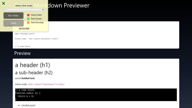 Simple Markdown Previewer