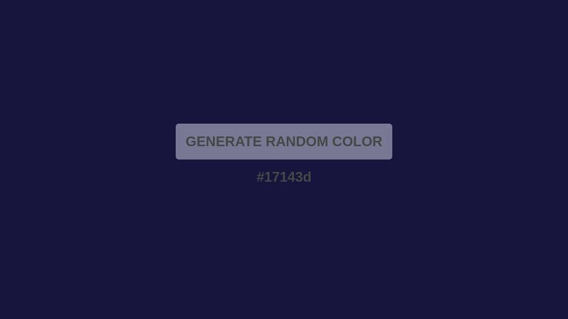 Vanilla Javascript Random Color Generator