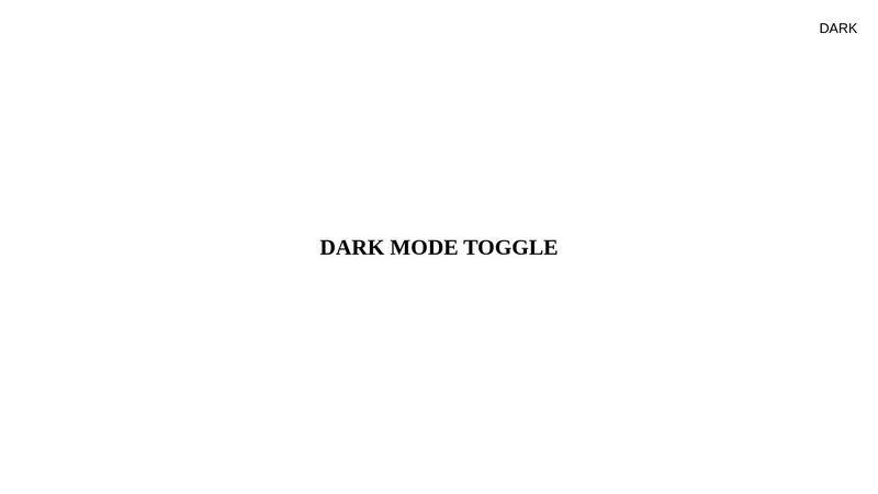 Dark Mode Toggle With LocalStorage