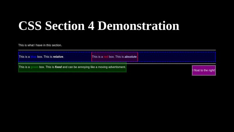 Introduction to CSS [Section 4] Demonstration