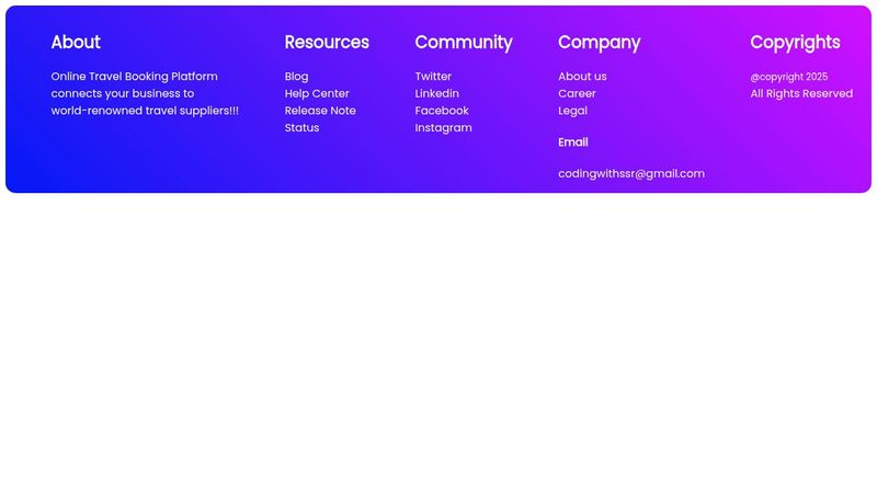 Simple Footer Using Flex Html Css Flexcodingwithssr 2514