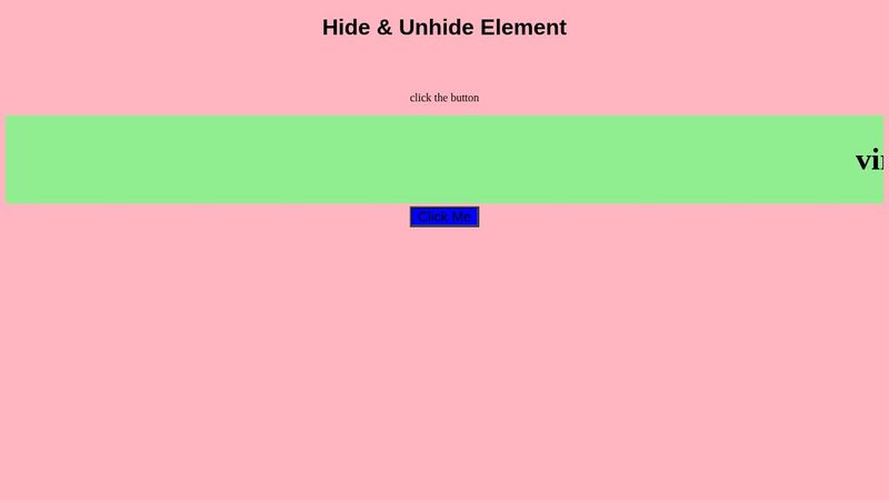 Hide & Unhide Elements