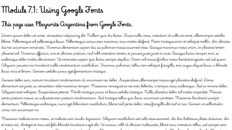 Module 7.1: Web Fonts