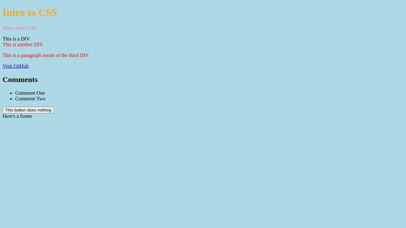 Intro to CSS Lesson Starter