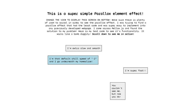 Parallax element scrolling - Rellax.js