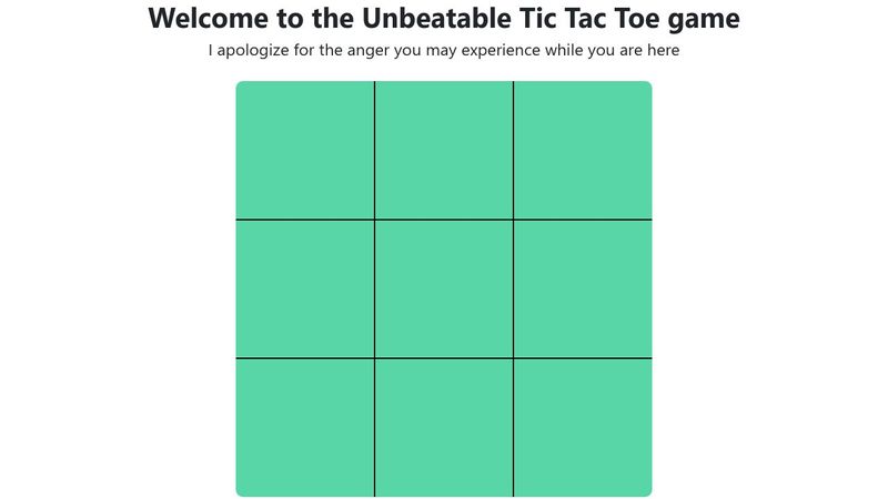 Tic Tac Toe using Vanilla Js and the Minimax Function