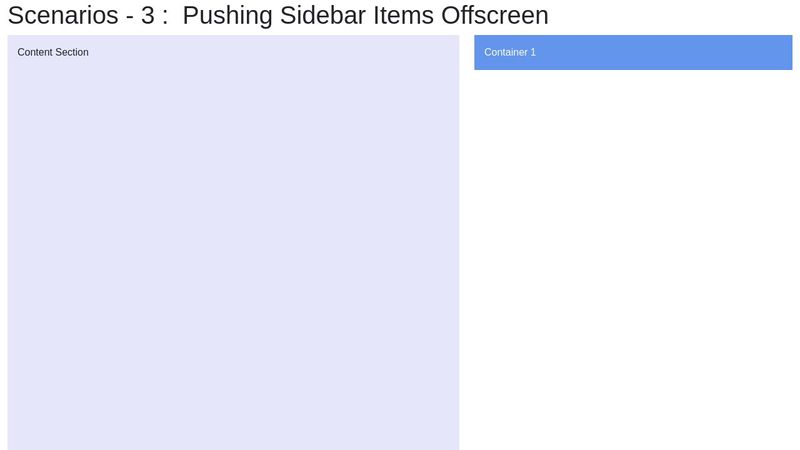 Scenarios - 3 : Pushing Sidebar Items Offscreen