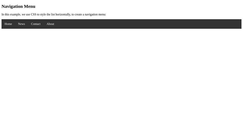Horizontal Unordered Lists with CSS