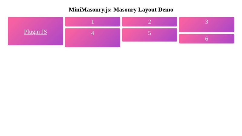 Minimal Grid Masonry Web Layout In JavaScript - MiniMasonry.js