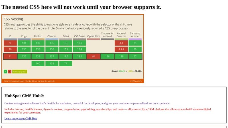 CSS Nesting - what will work and what won't