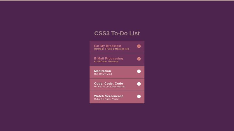 CSS3 To-Do List