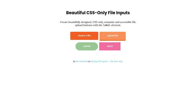 Beautiful CSS-Only File Inputs