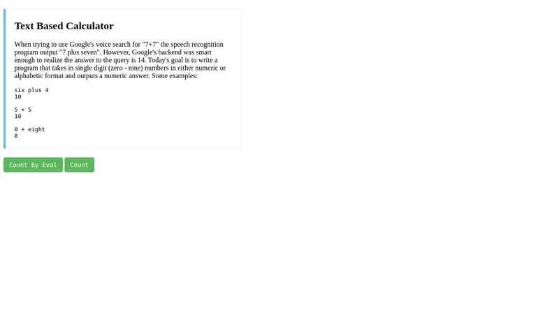 Text Based Calculator