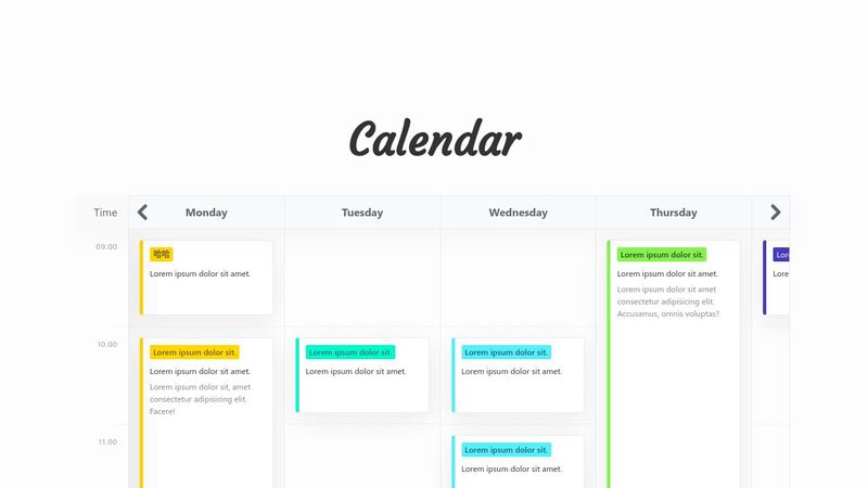 Sticky Header Calendar (with overflow)